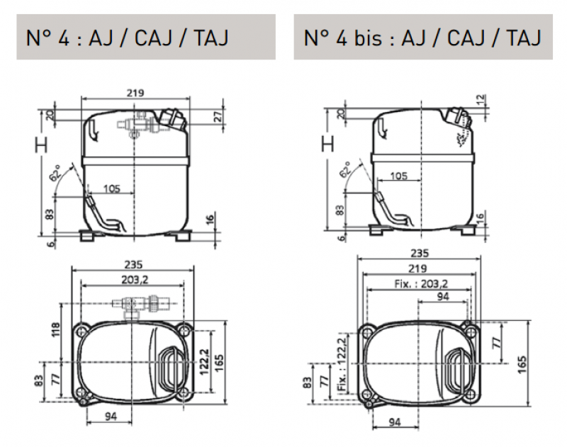 Tecumseh refrigeration compressor CAJ 4492Y | DTN Group - Great cold ...