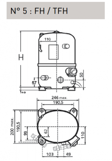 Hermetic compressor Tecumseh TFH 4525Y | DTN Group - Great cold! | DTN ...