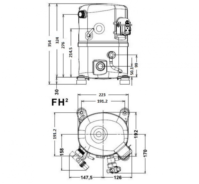 Hermetic compressor Tecumseh FH 4518Y-XG (380V) | DTN Group | DTN Group ...
