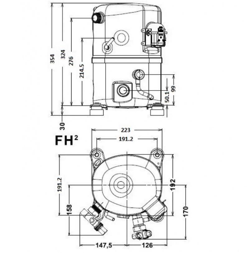 Hermetic compressor Tecumseh FH 4518Y-XC | DTN Group | DTN Group ...