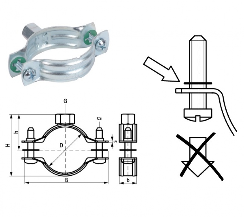 Colier metalic fara garnitura 2S M8/10 (47-52mm) | DTN Group | DTN ...