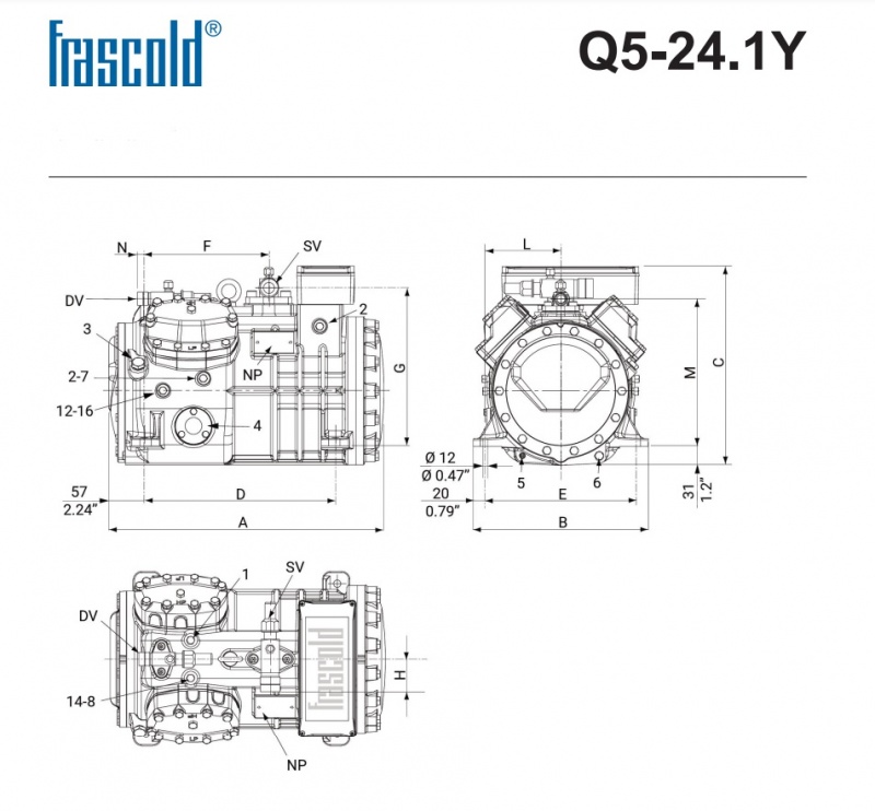 Frascold semi-hermetic compressor Q5-24.1Y | DTN Group | DTN Group ...