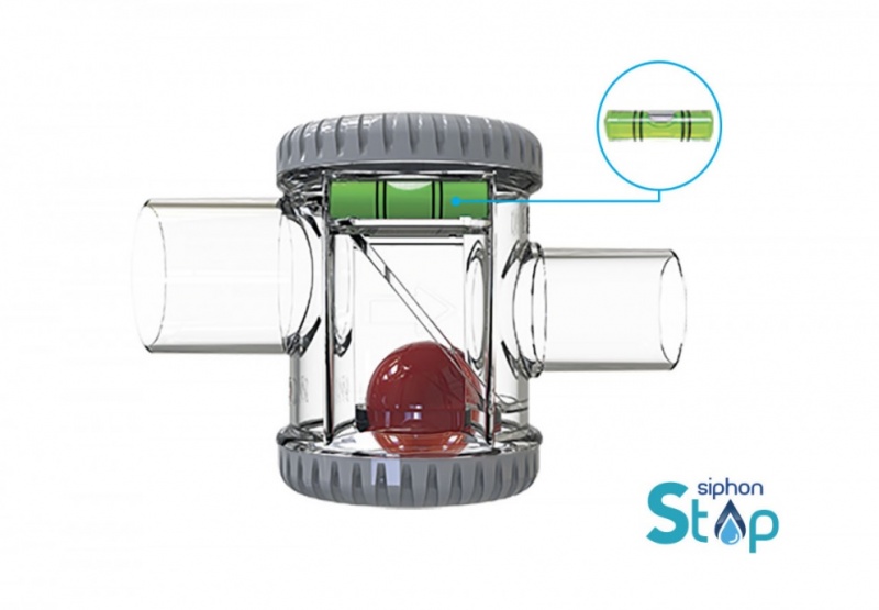 Horizontal dry siphon Tecnosystemi Siphon Stop Ø 32 mm | DTN Group ...