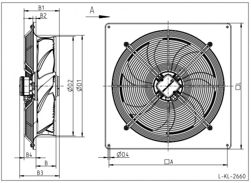 Ziehl Abegg axial fan FN050-4EQ.4I.A7P1 (500 mm) DTN | DTN Group ...